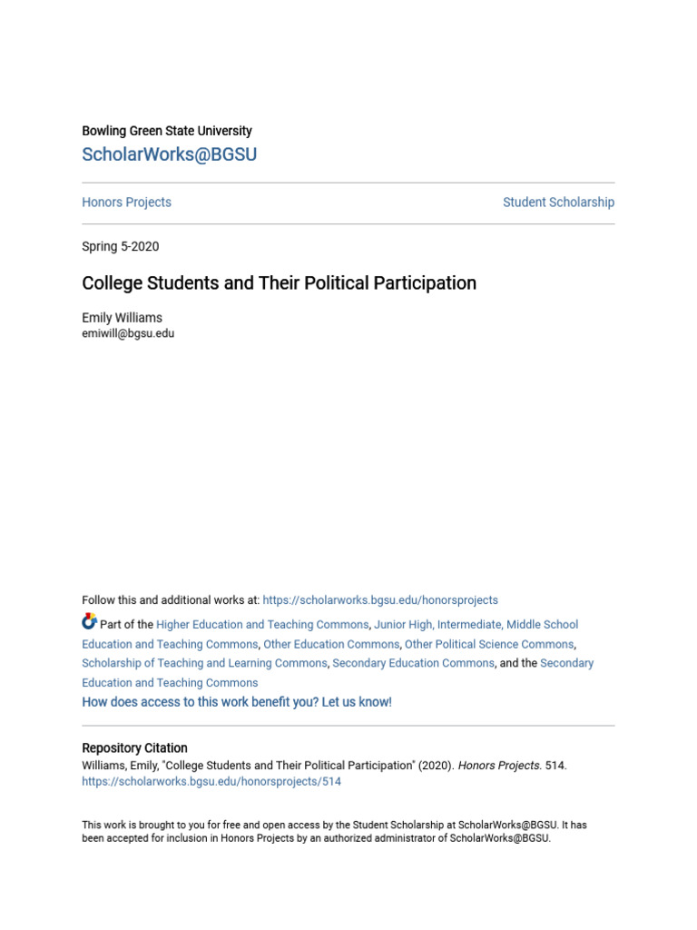 College Students' Voter Participation Issues | PDF | Voter Turnout ...