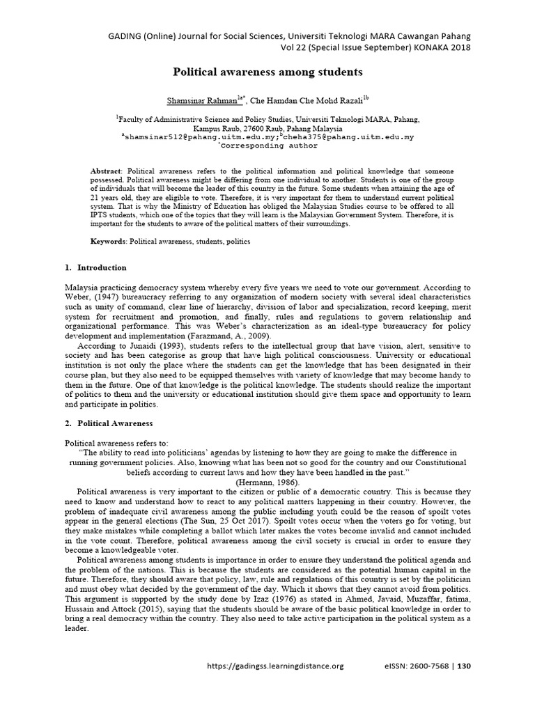 Enhancing Political Awareness in Students | PDF | Knowledge | Awareness