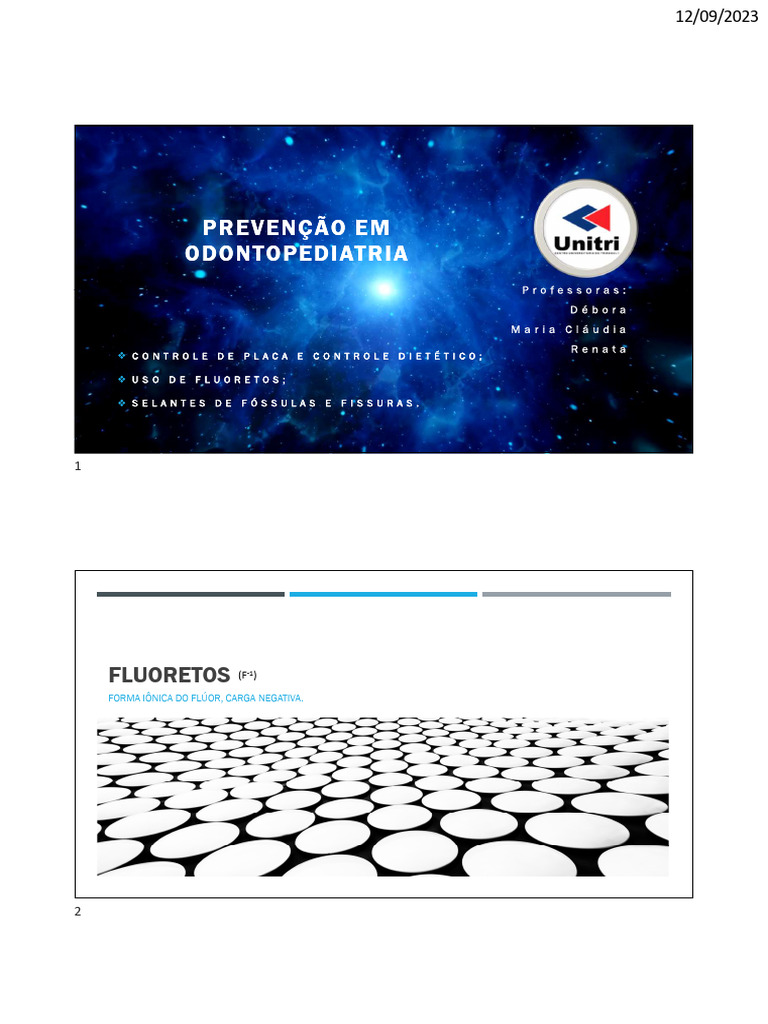 5 Aula Fluoretos | PDF | Dente humano | Flúor