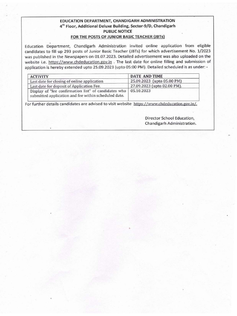 Notice JBT Extension | PDF