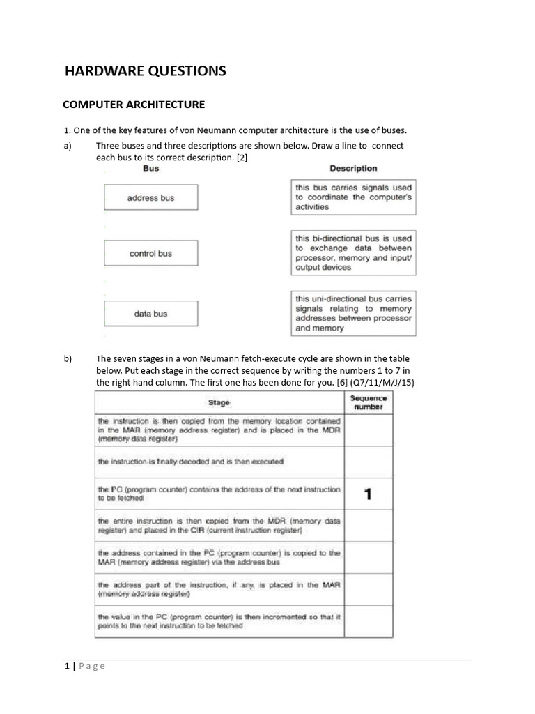 HARDWARE QUESTION chp3 | PDF | Computer Data Storage | Central Processing Unit