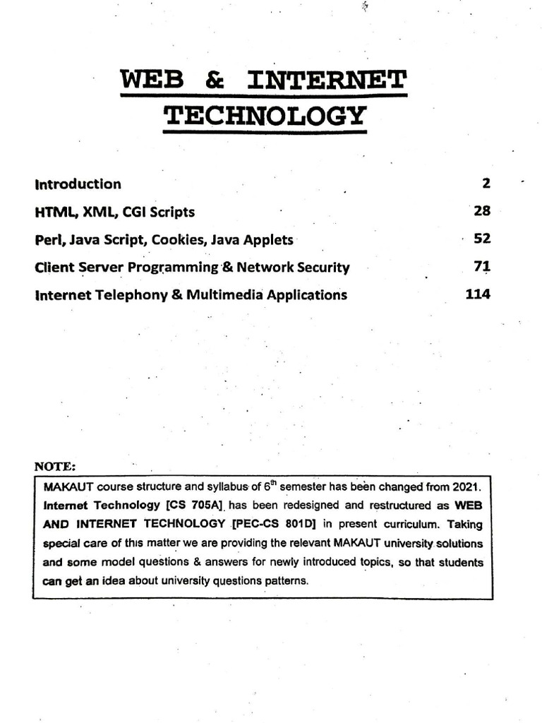 Web and Internet Technology Organizer | PDF