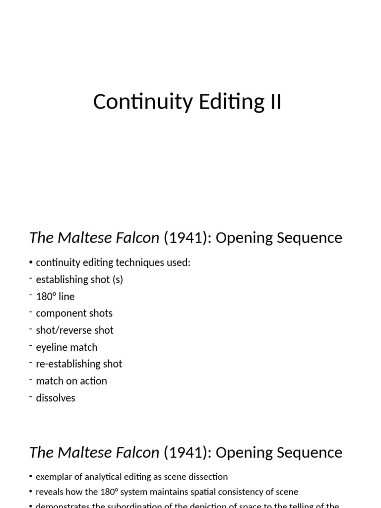 Continuity Editing II (A2 Autumn 2024) | PDF