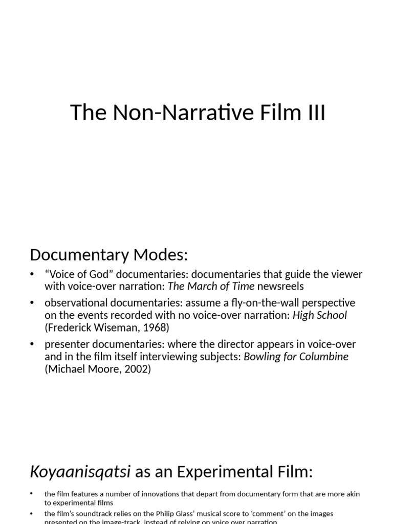 The Non-Narrative Film III (A2 Fall 2024) | PDF