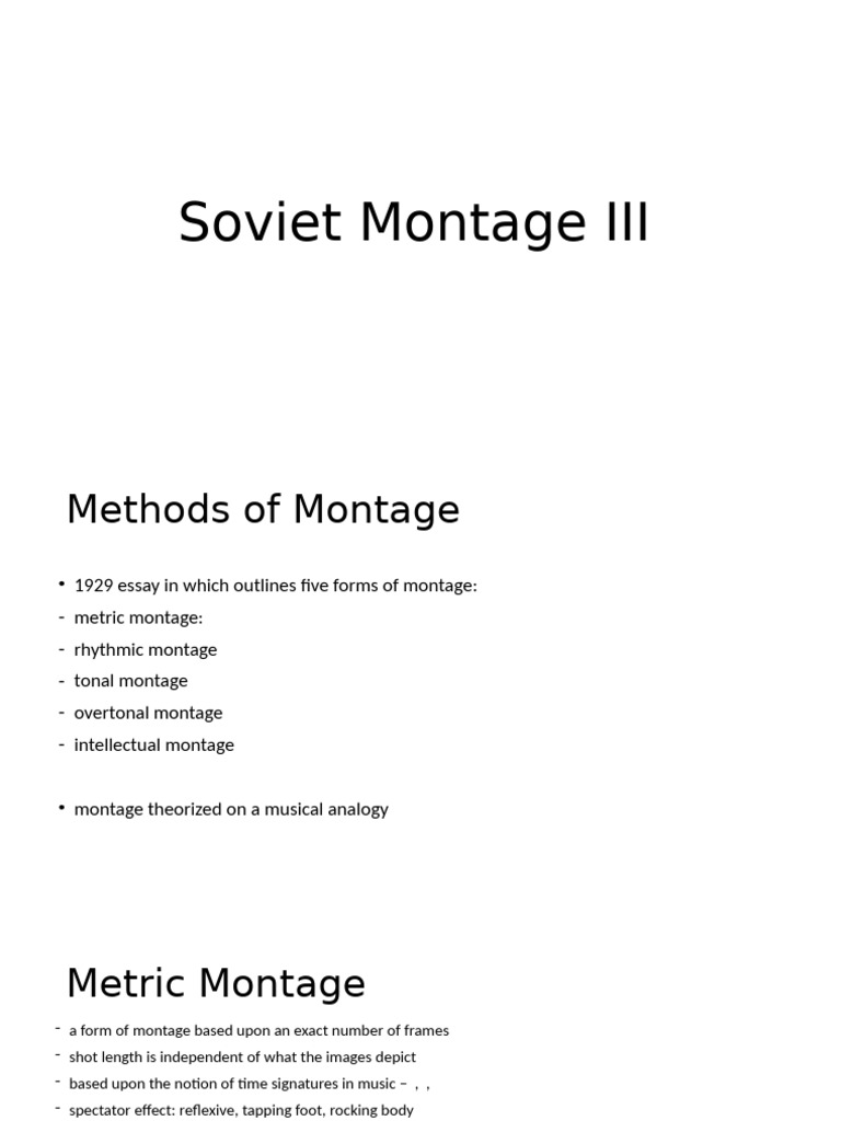 Soviet Montage III (A2 Fall 2024) | PDF
