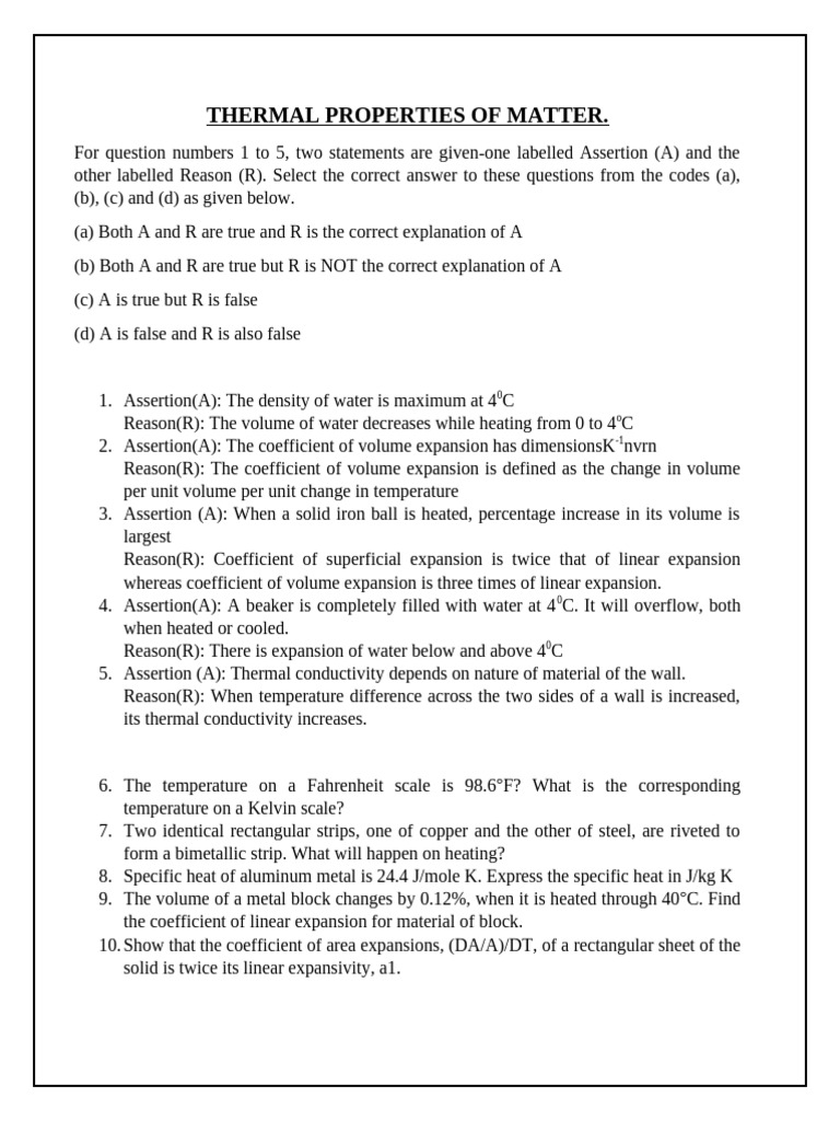 Thermal Properties of Matter-1 | PDF