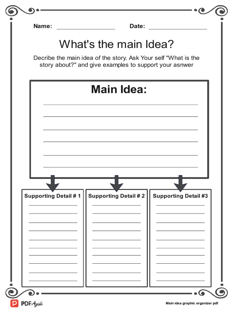 Main Idea Graphic Organizer PDF | PDF