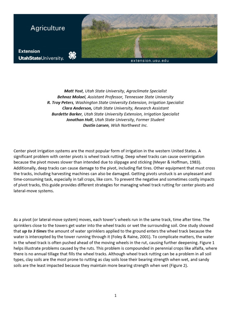 Guide to Pivot Track Management | PDF | Irrigation | Tire