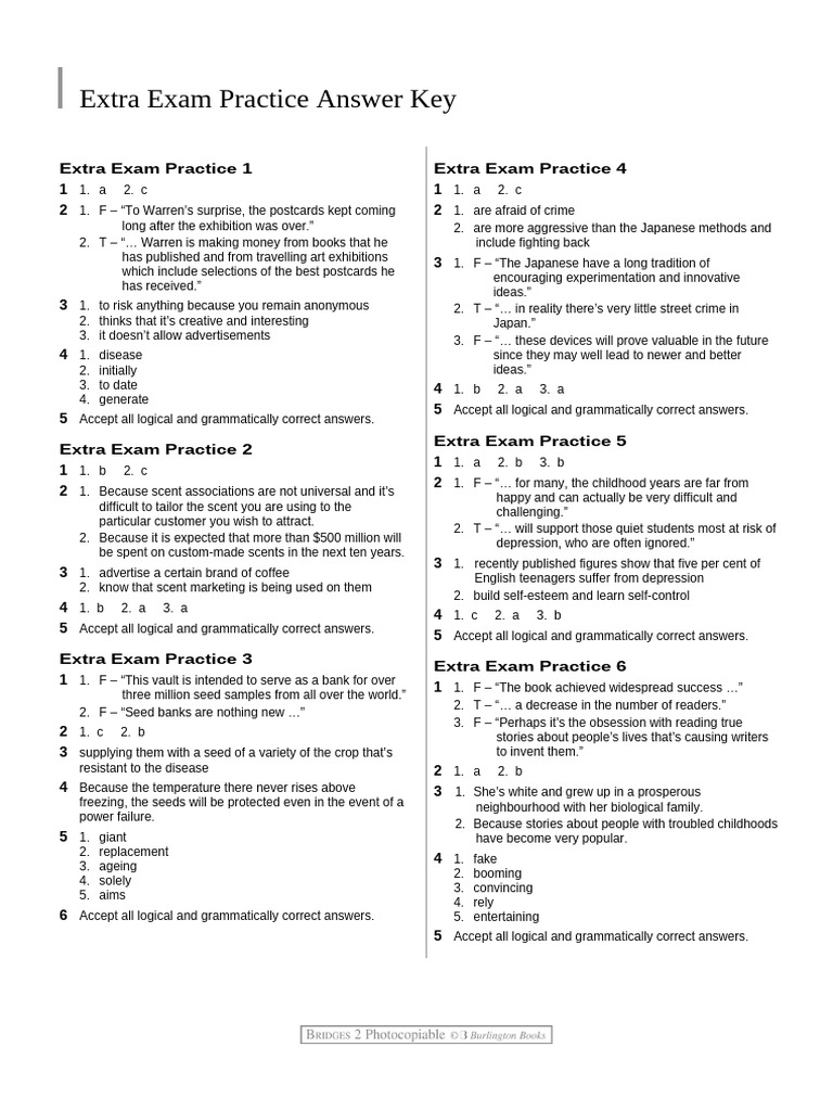 Extra Exam Practice 1 1 Extra Exam Pract | PDF