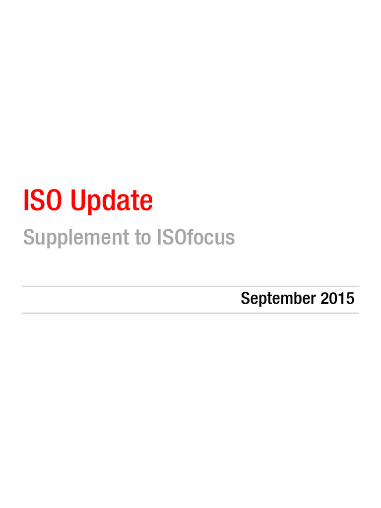 ISO Standards Update - September 2015 | PDF | International ...