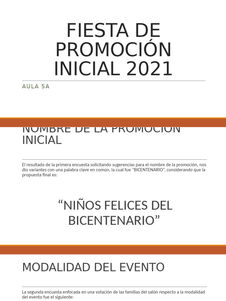 Fiesta de Promoción Inicial 2021 | PDF
