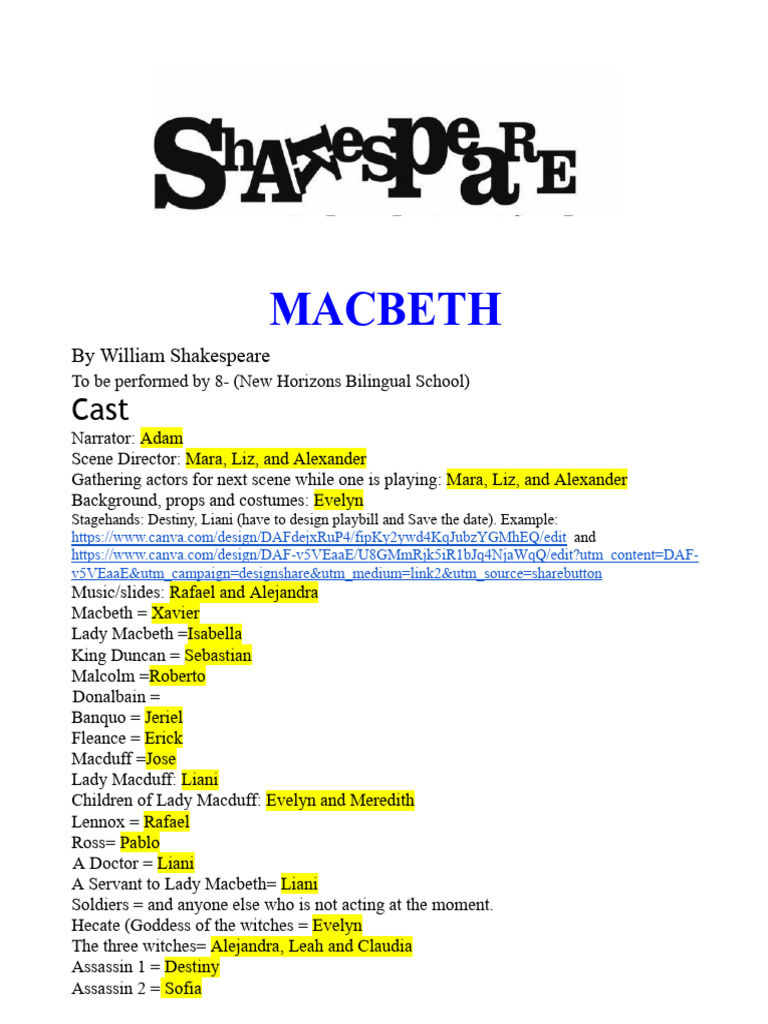 Macbeth Official Script | PDF | Macbeth | Shakespearean Tragedies