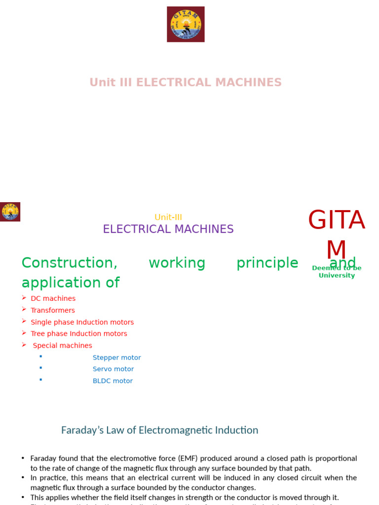 BEEE unt 3 material | PDF | Transformer | Electric Motor