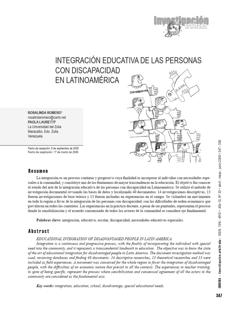 Integración Educativa de Las Personas Con Discapacidad en Latinoamérica ...