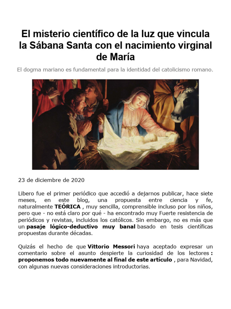 El Misterio Científico de La Luz Que Vincula La Sábana Santa Con El ...