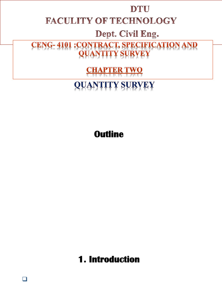 Chapter 2 - Quantity Survey | PDF | Concrete | Surveying