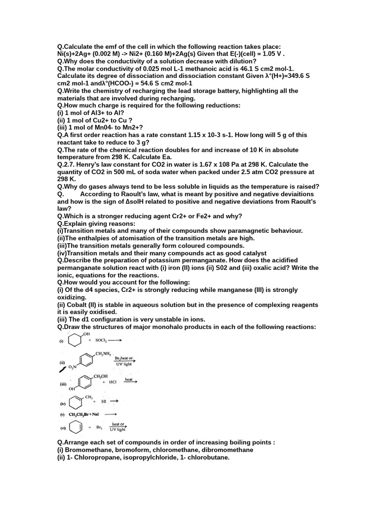 Revision Assignment Class 12,For Term 1 Syllabus Chapterwise | PDF ...