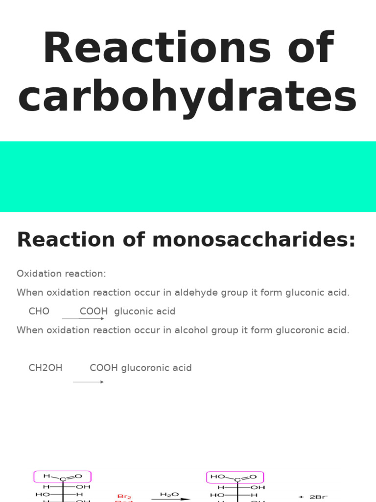 Reactions of Carbohydrates (Biochemistry) | PDF