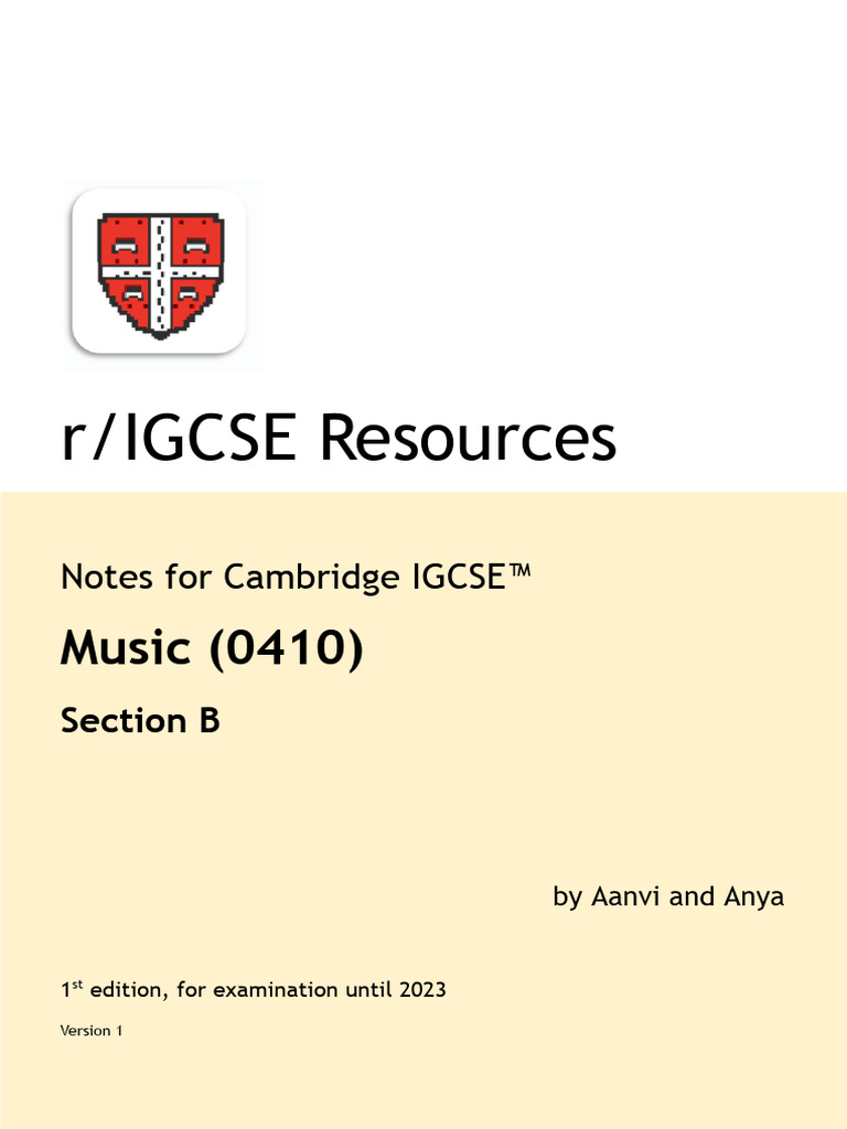 R_IGCSE Resources - Music - Section B - Aanvi and Anya (1) | PDF ...