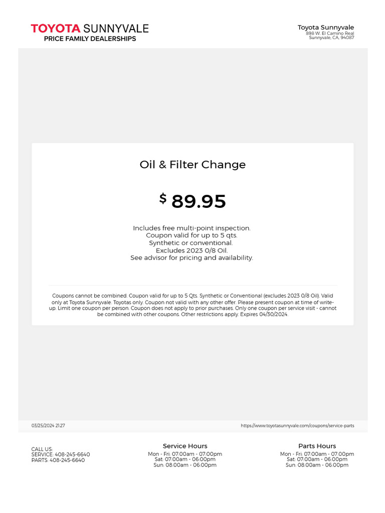 Oil & Filter Change | PDF