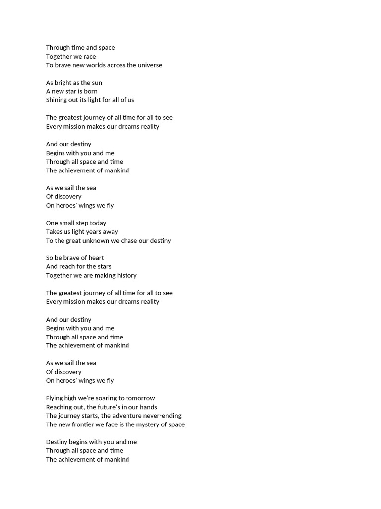 Destiny Lyrics - Copy | PDF