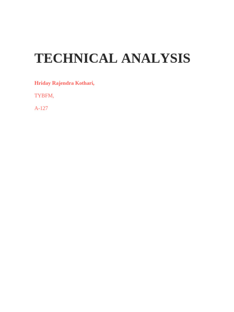 TECHINAL ANALYSIS | PDF | Technical Analysis | Private Sector