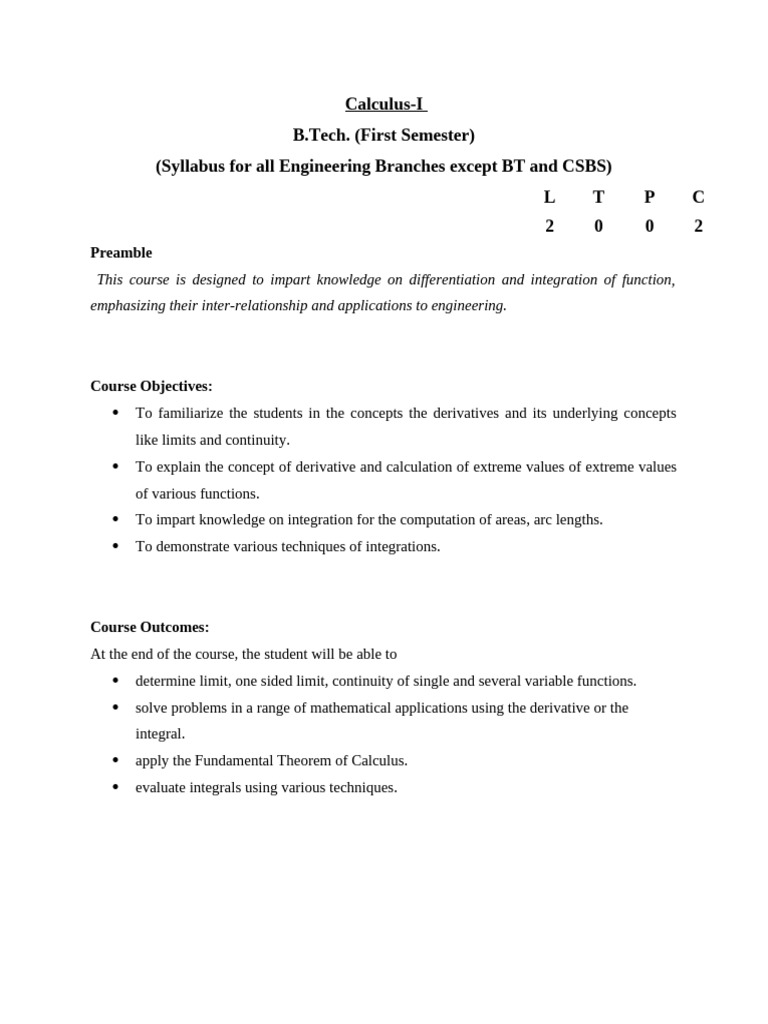 Calculus-I for Engineering Students | PDF