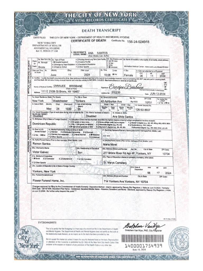 Death Transcript | PDF