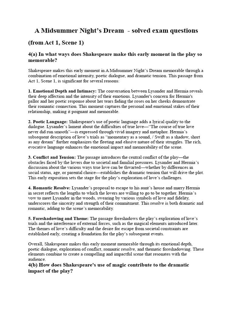 Examining Magic and Love in Shakespeare | PDF | A Midsummer Night's Dream