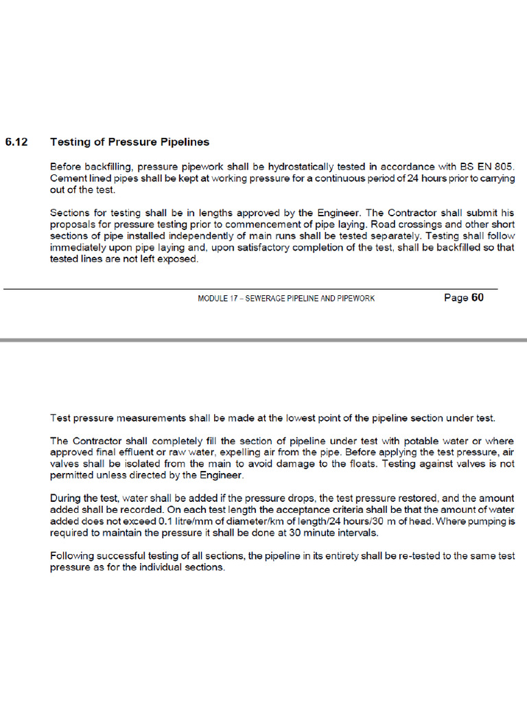 Mow-Spec-Module 17 - Clause 6.12 | PDF