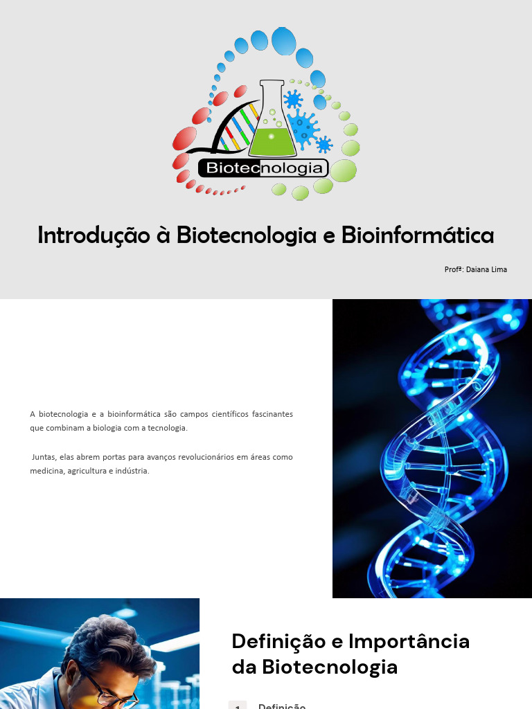 Aula_1_-_Introducao_a_Biotecnologia_e_Bioinformatica 2 | PDF | Biotecnologia | Bioinformática