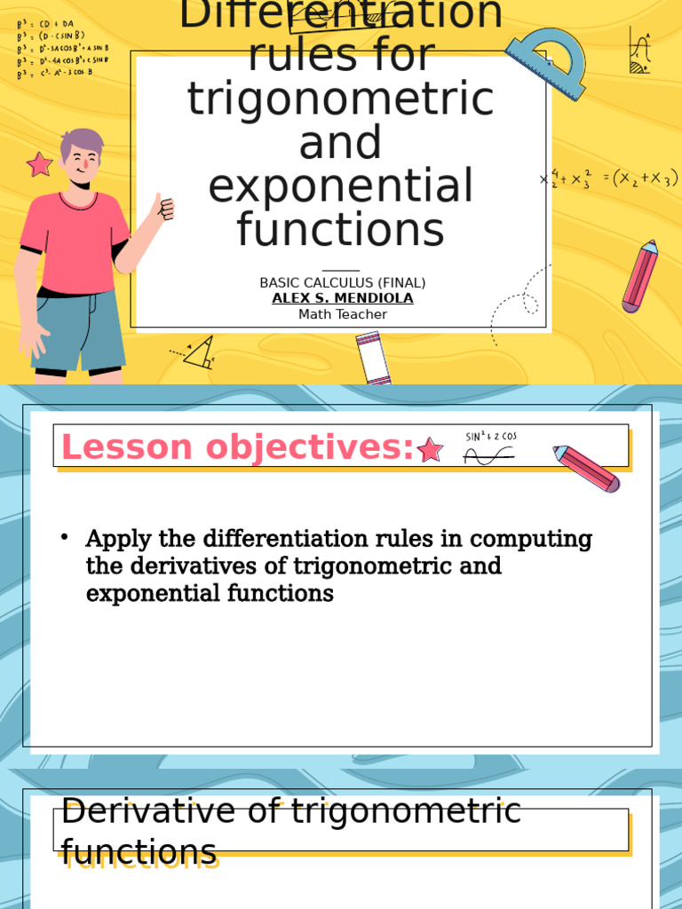 Differentiation Rules For Trigonometric and Exponential Functions | PDF