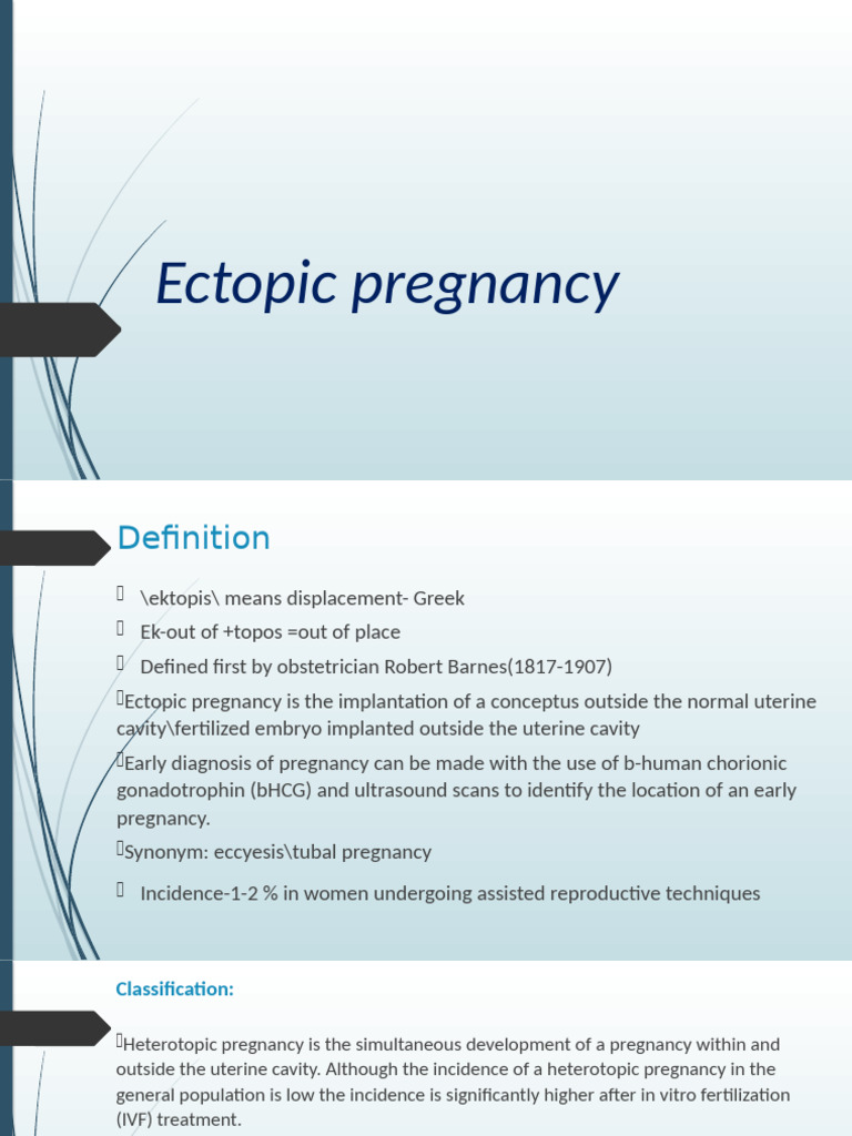 Understanding Ectopic Pregnancy Causes and Risks | PDF | Miscarriage ...