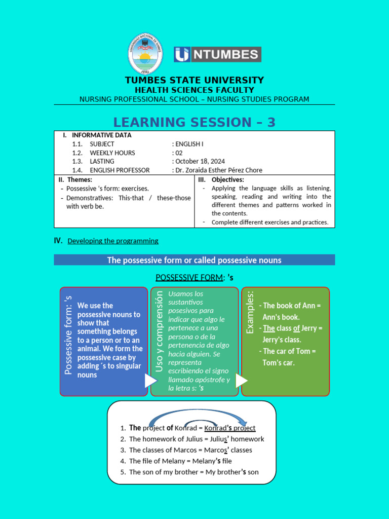 Lesson Plan 3 | PDF | English Language | Syntax