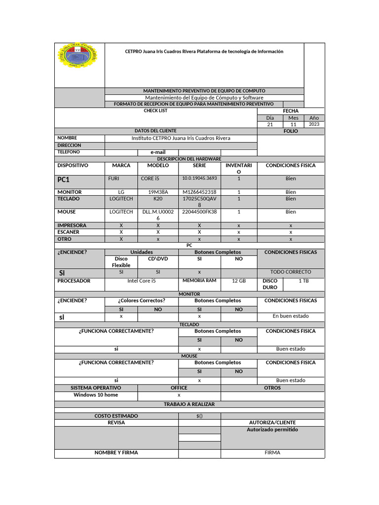 CETPRO Juana Iris Cuadros Rivera Plataforma de Tecnología de Información (Recuperado ...