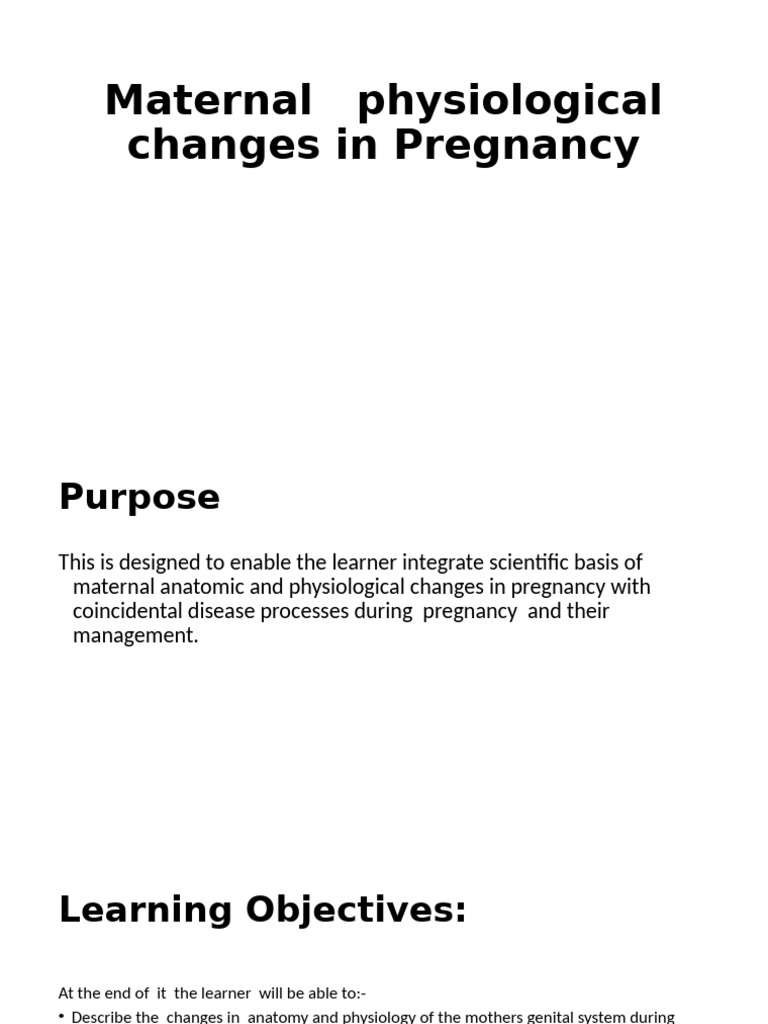 Maternal Physiological Changes in Pregnancy | PDF | Endocrine System | Uterus