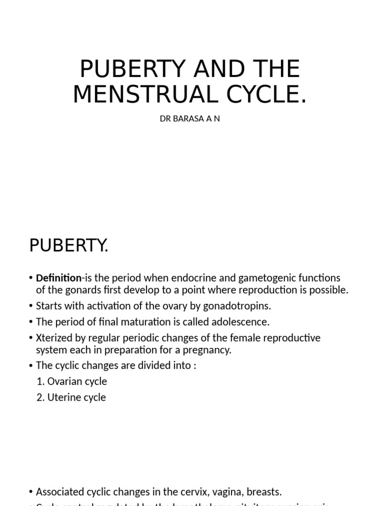Puberty and The Menstrual Cycle | PDF | Menstrual Cycle | Puberty