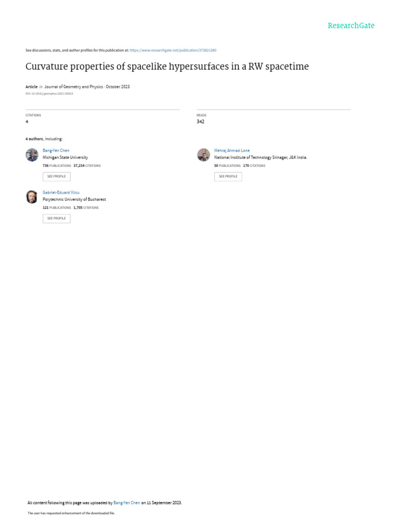 2023-JGP-withLoneVilcu | PDF | Curvature | Spacetime