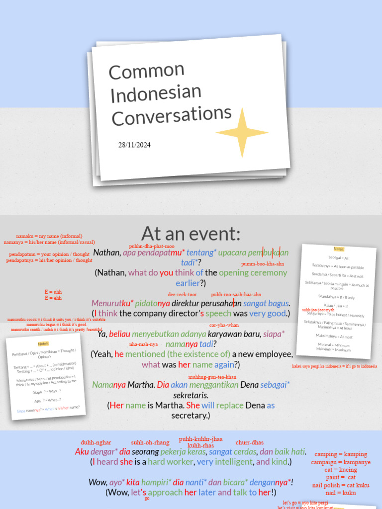 Common Indonesian Conversation Phrases Pdf
