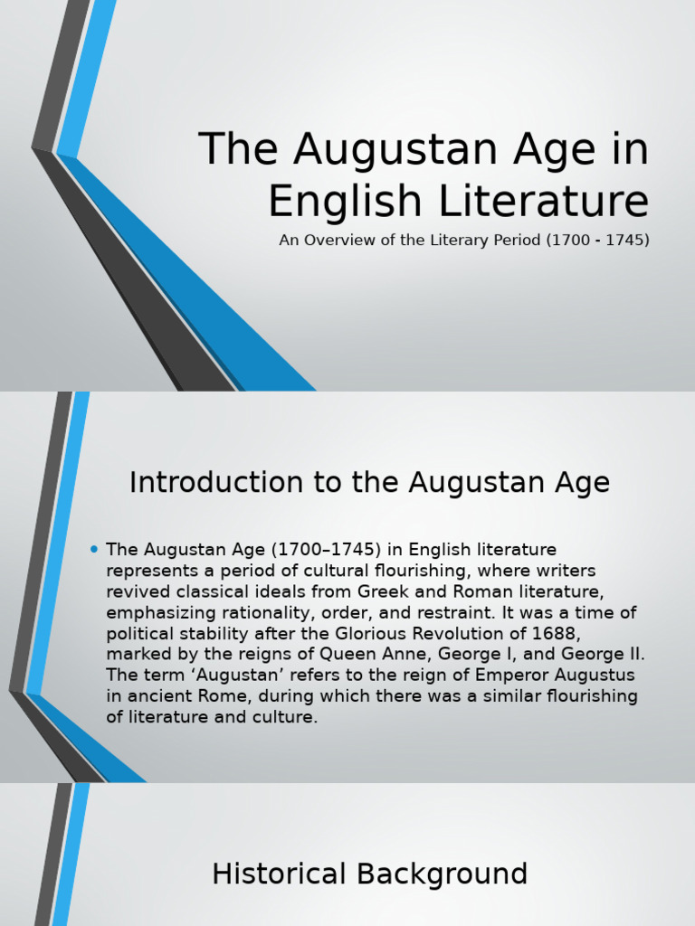 The Augustan Age in English Literature | PDF | Satire | English Literature