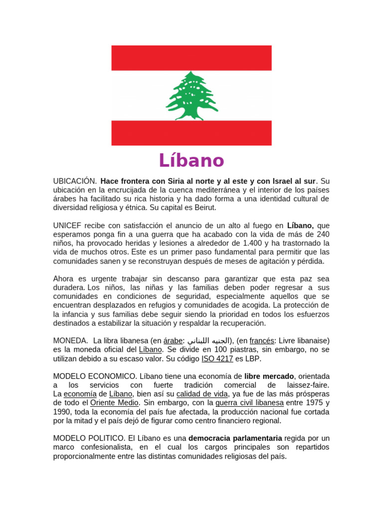 LIBANO | PDF | Líbano | Producto Interno Bruto