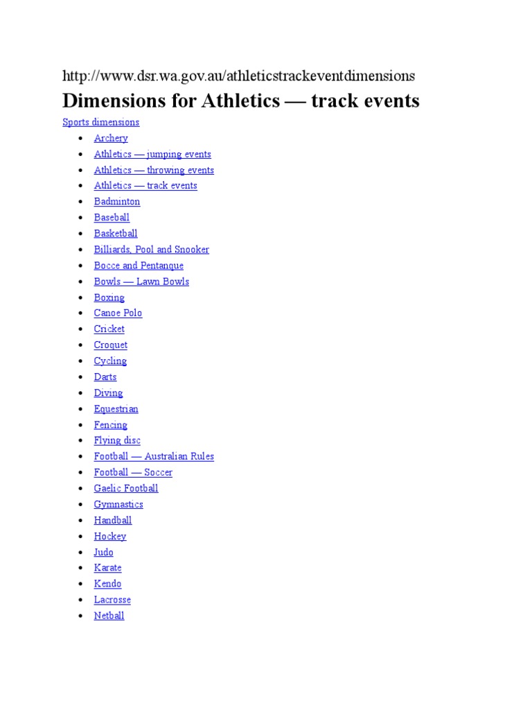 Dimensions For Athletics Athletics Track Dimensions | Running Tracks