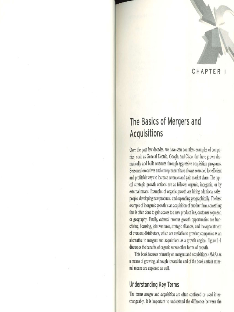 Mergers and Acquisitions From A - Z, Chapters 1,2,3 | PDF