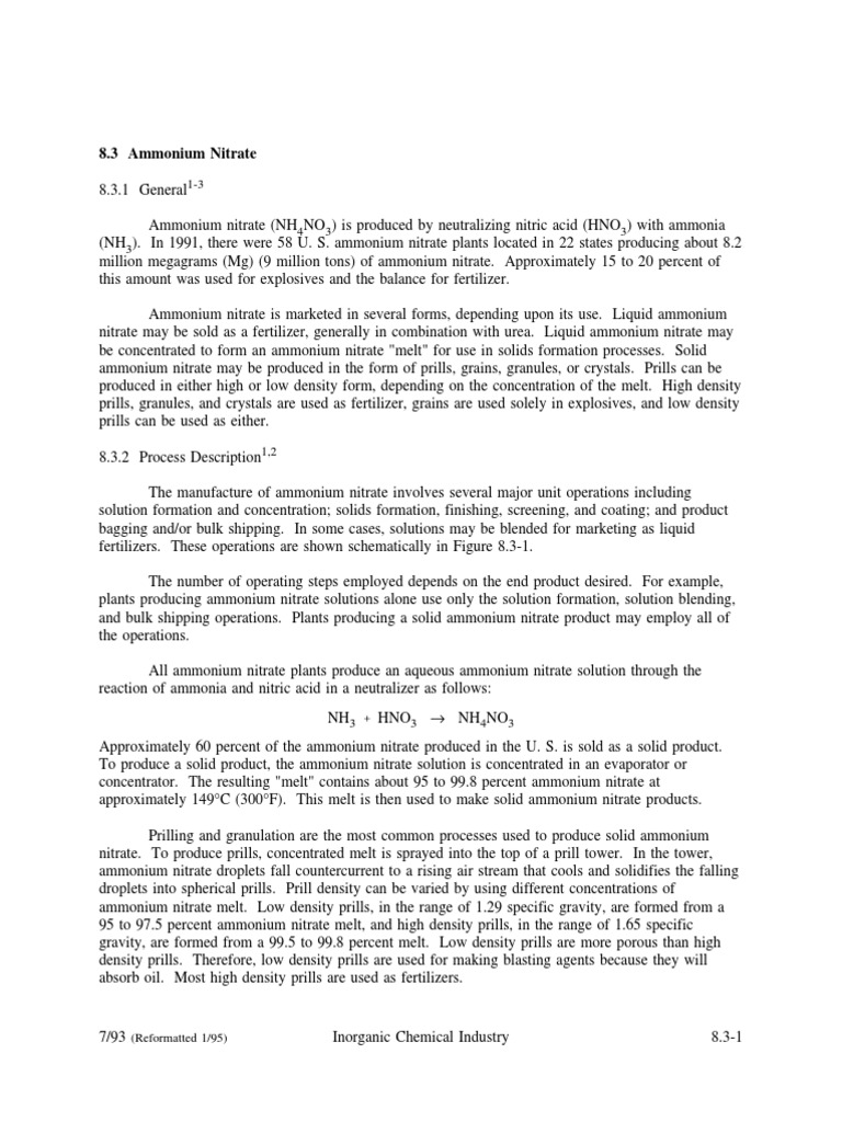 EPA Ammonium Nitrate Process | PDF | Particulates | Air Pollution