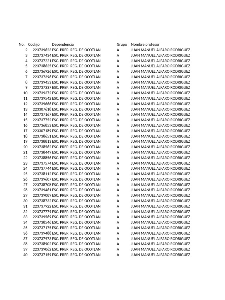 ListadoROCOT - 2024A - FÍSICA II - BGC | PDF | Física Aplicada e Interdisciplinaria | Cantidades ...