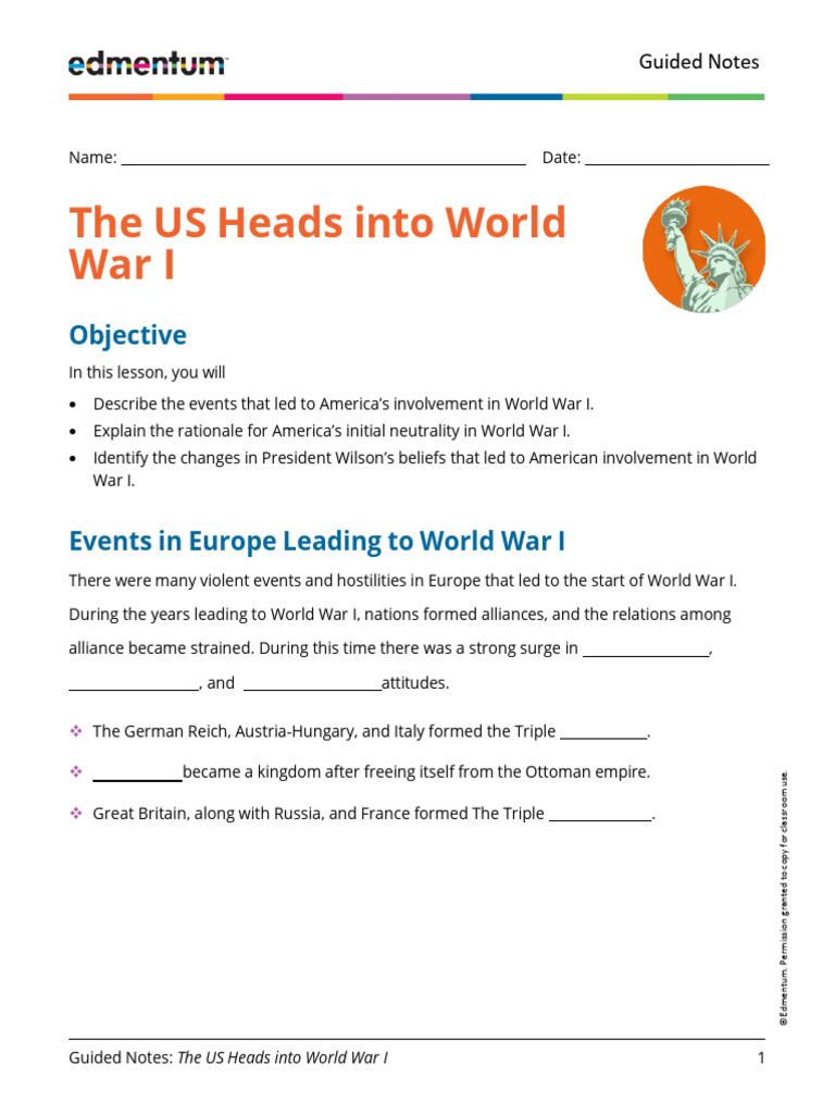 US Entry into World War I Explained | PDF | World War I | Diplomacy