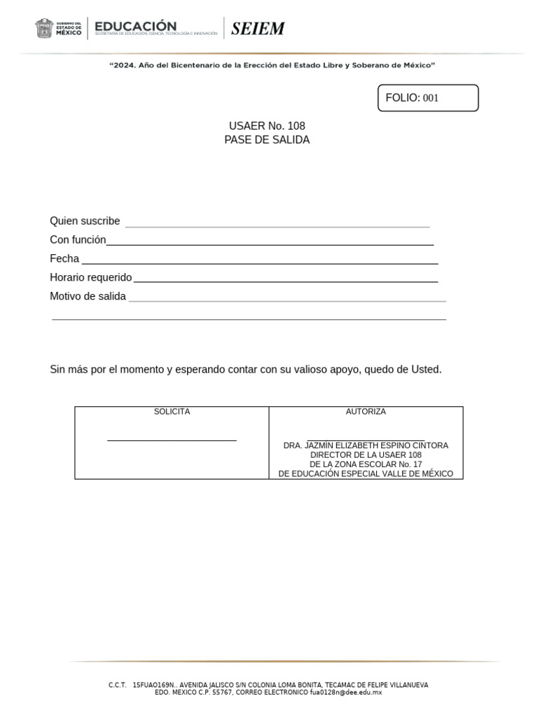 Pase de Salida | PDF