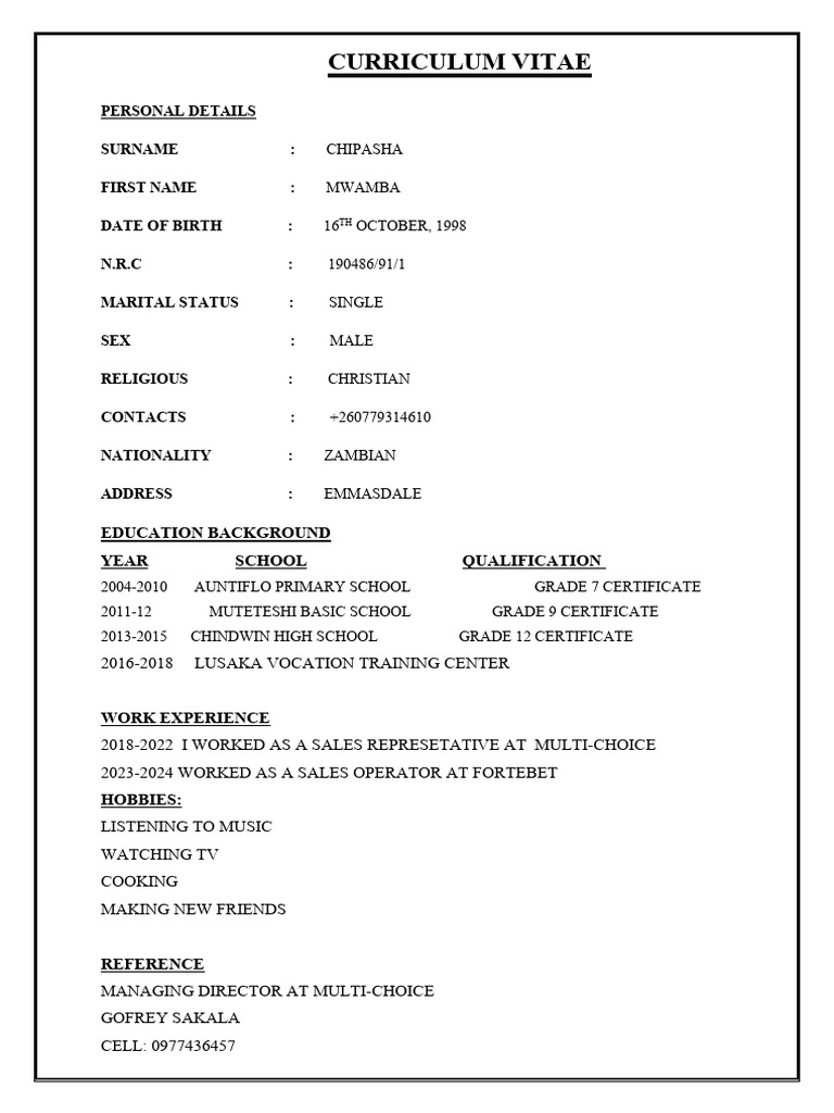 Mwamba Chipasha .2 | PDF