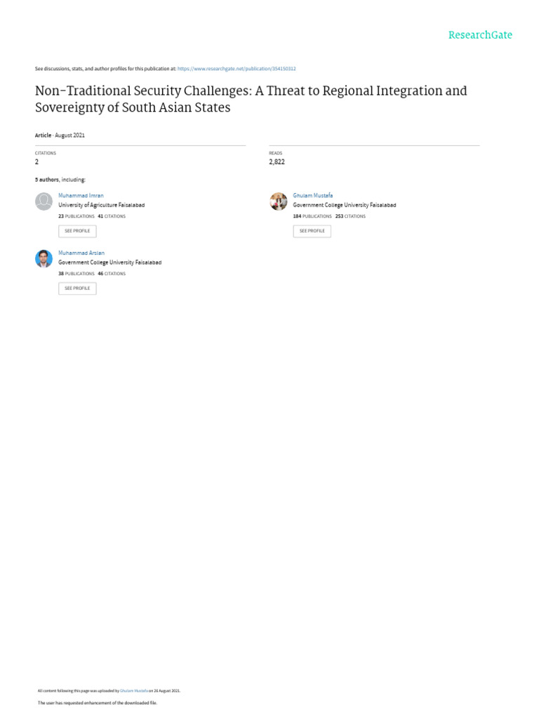 Non-Traditional Security Challenges: A Threat To Regional Integration ...