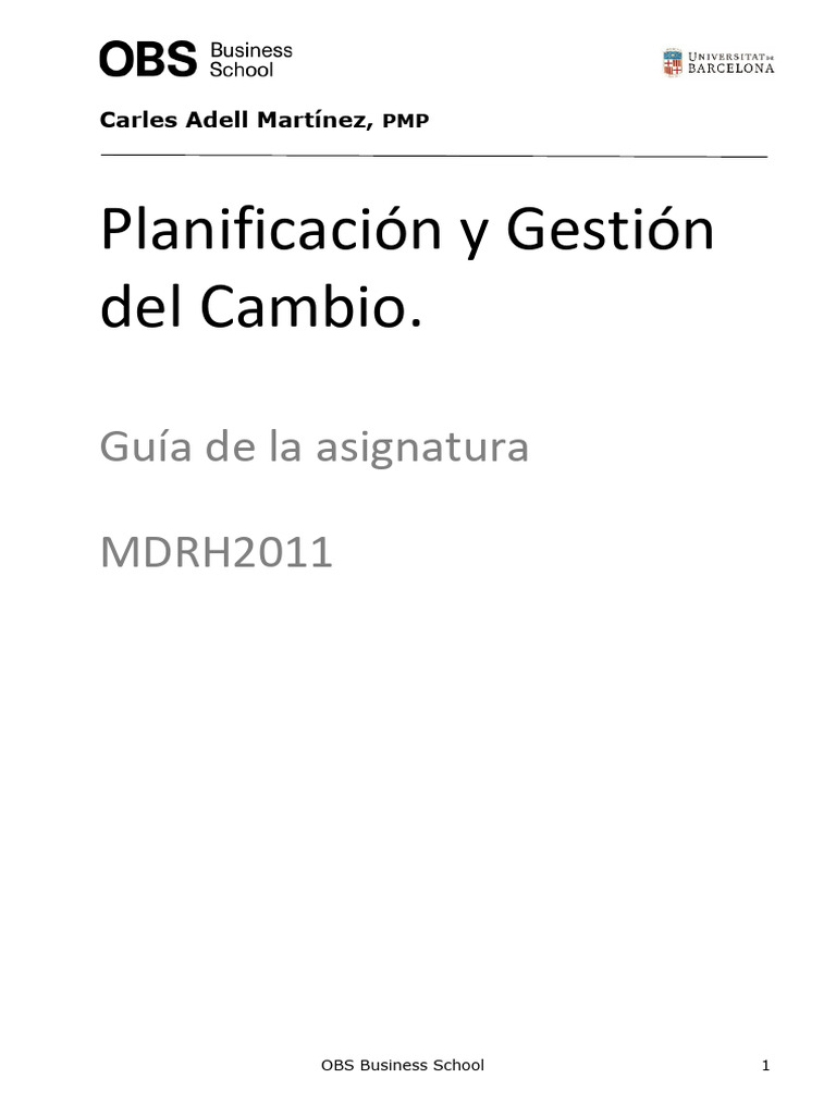 OBS - MDRH - Planificación y Gestión Del Cambio - Guía - 2011 v2.2 ...